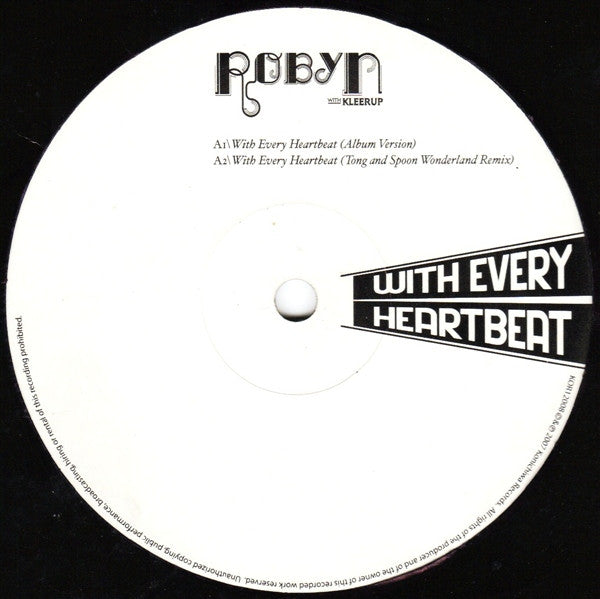 Robyn With Kleerup : With Every Heartbeat 12" (VG+ / VG+) - Dig Vinyl