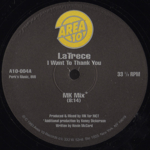 LaTrece* : I Want To Thank You (The MK Mixes) 12" (VG / Generic) - Dig ...