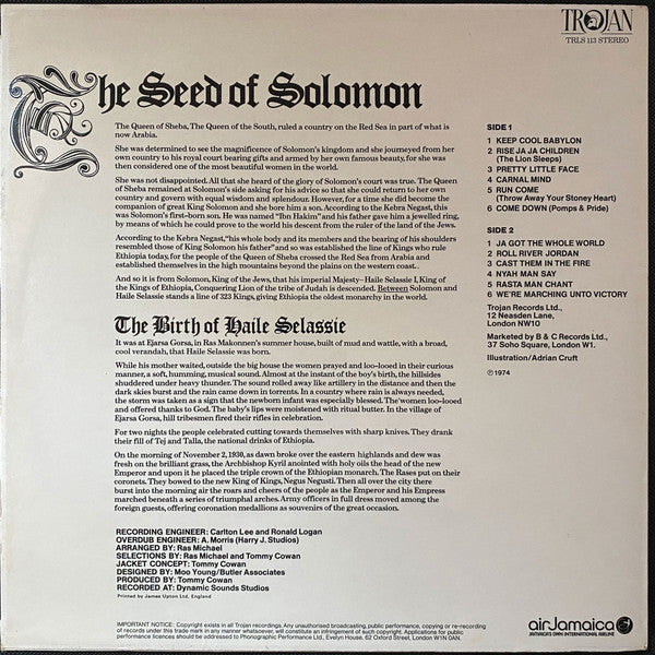 Ras Michael & The Sons Of Negus : Nyahbinghi LP (VG / VG+) - Dig Vinyl