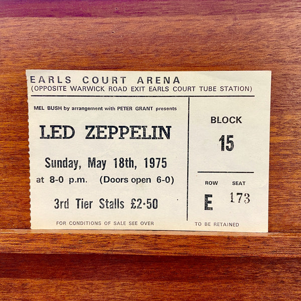 Led Zeppelin 1975 Ticket Stub – Dig Vinyl
